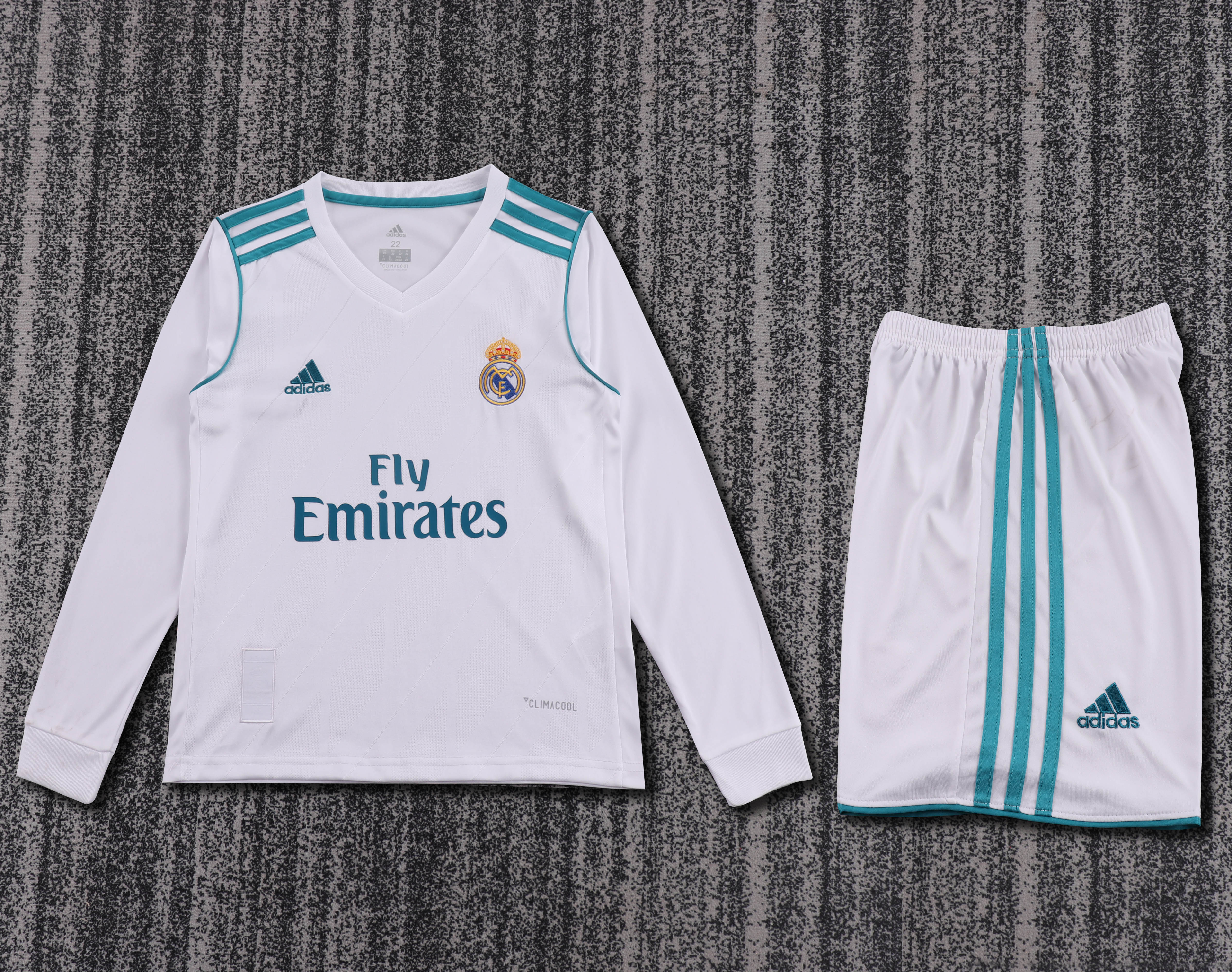 Real Madrid 17/18 Children's Home Retro Set - Long Sleeve – Heritage